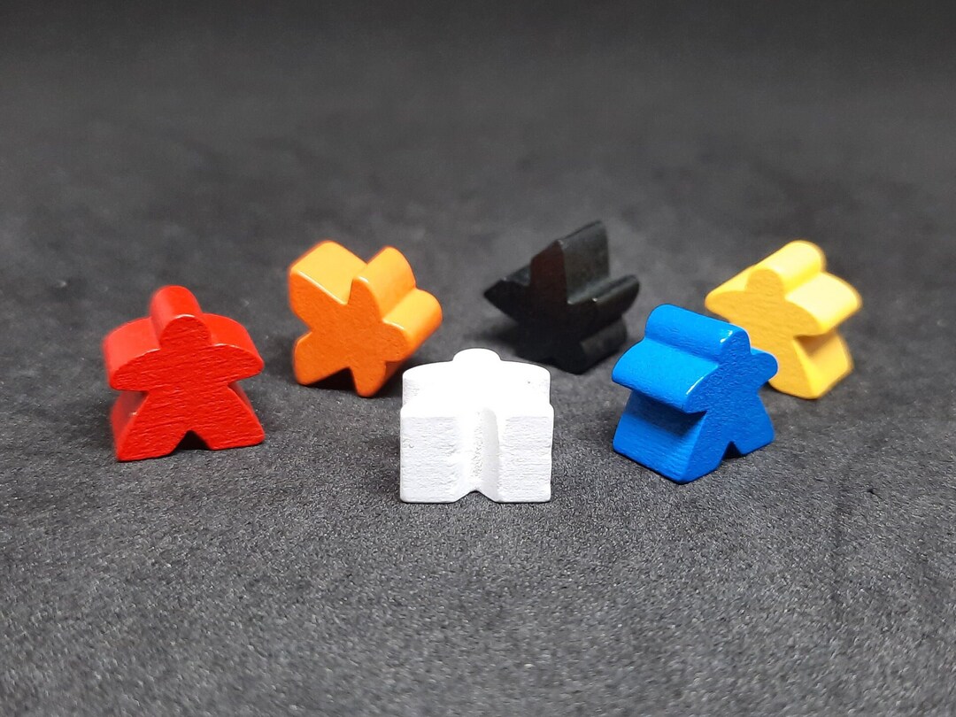Set of 12mm Wooden Meeples, 6 Different Colors, Tokens for Board Game ...
