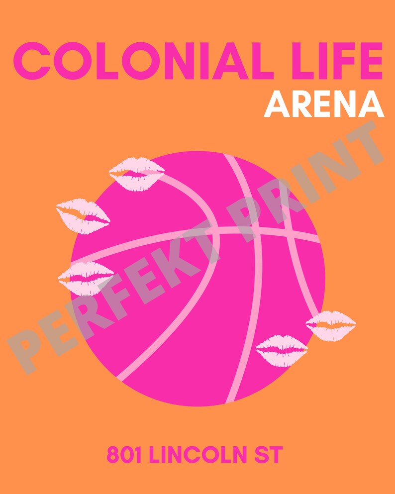 Pink and Orange South Carolina Prints - Etsy