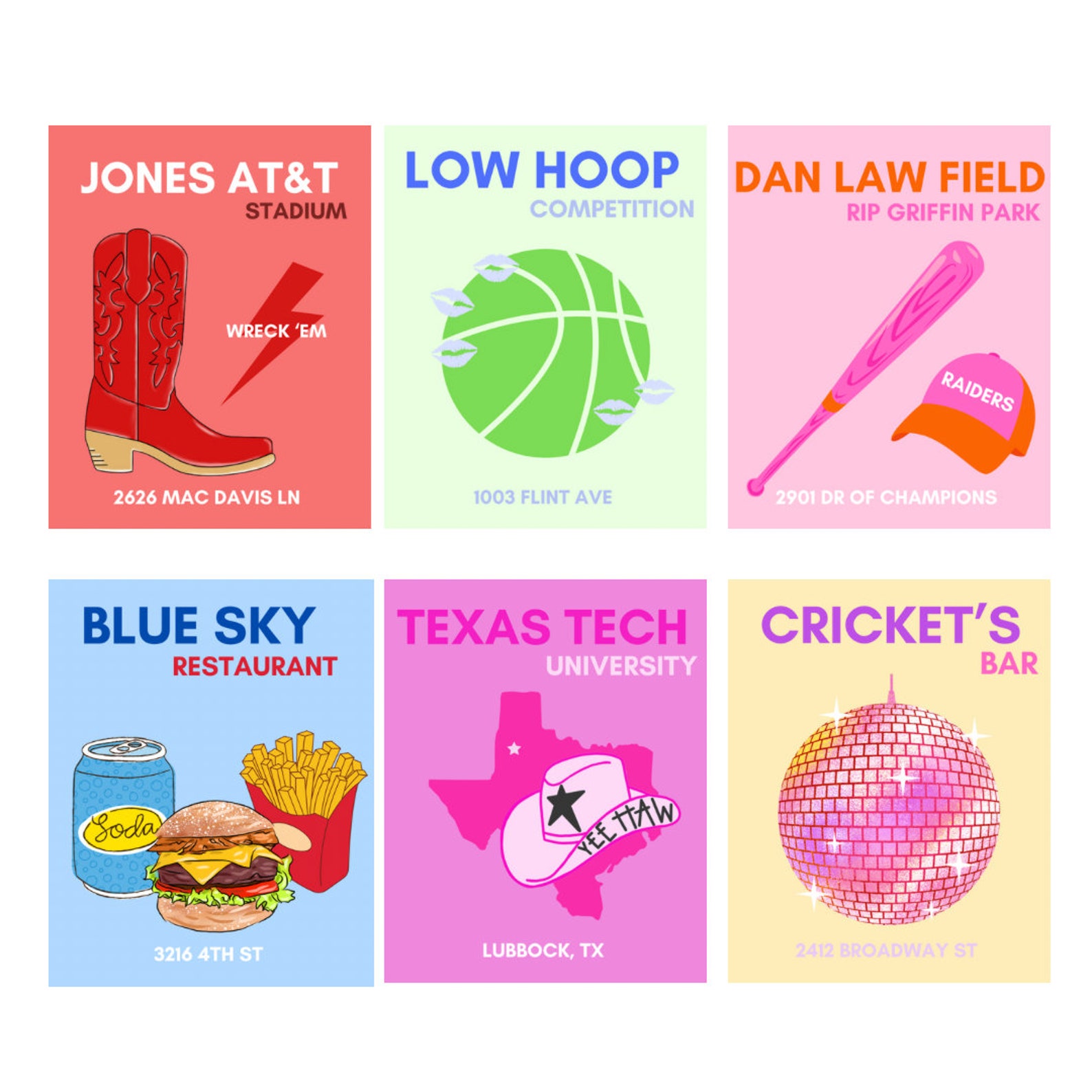 Texas Tech Preppy Print Pack - Etsy