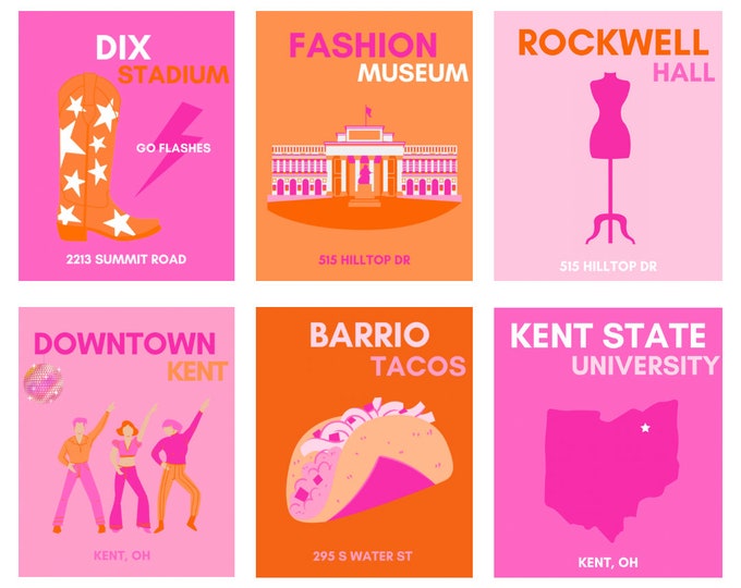 Kent State University LIMITED EDITION Pen and Ink and Watercolor Art ...