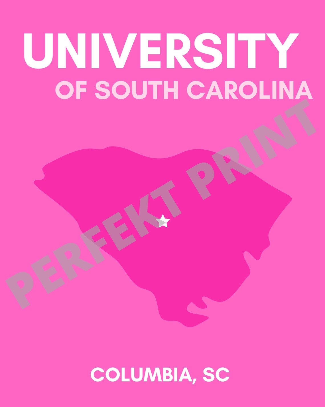 Pink and Orange South Carolina Prints - Etsy