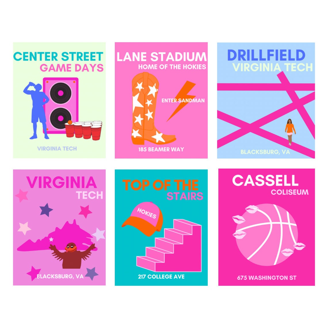 Preppy Custom Virginia Tech Prints - Etsy