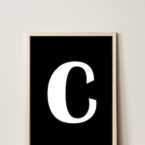 Printable Letter C, Alphabet Poster, Typography Wall Art, Digital ...