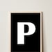 Printable Letter P, Alphabet Poster, Typography Wall Art, Digital ...