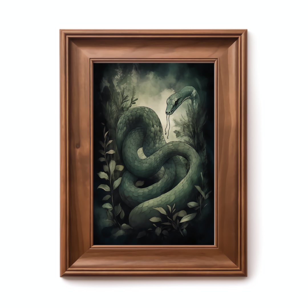 Matte Poster of Gothic Snake Cottagecore, Dark & Moody Antique ...