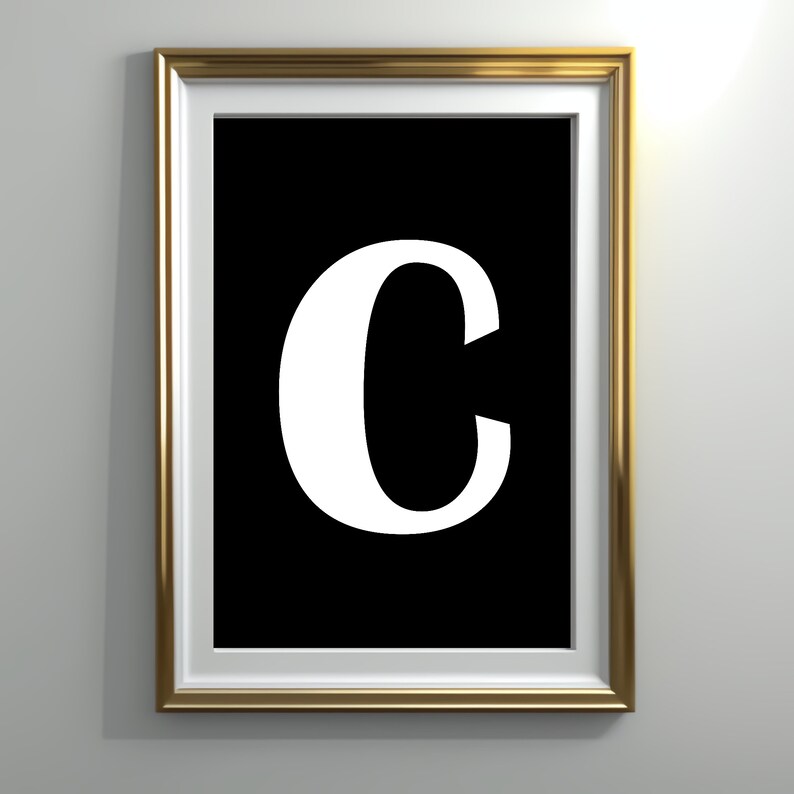 Printable Letter C Alphabet Poster Typography Wall Art - Etsy