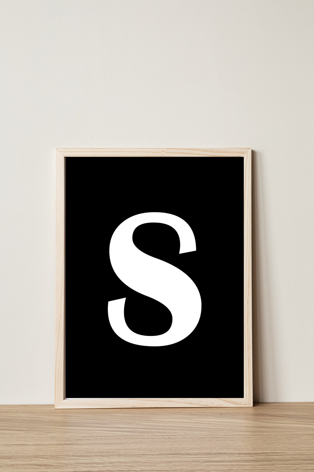 Printable Letter S, Alphabet Poster, Typography Wall Art, Digital ...