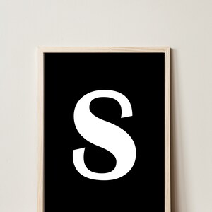 Printable Letter S, Alphabet Poster, Typography Wall Art, Digital ...