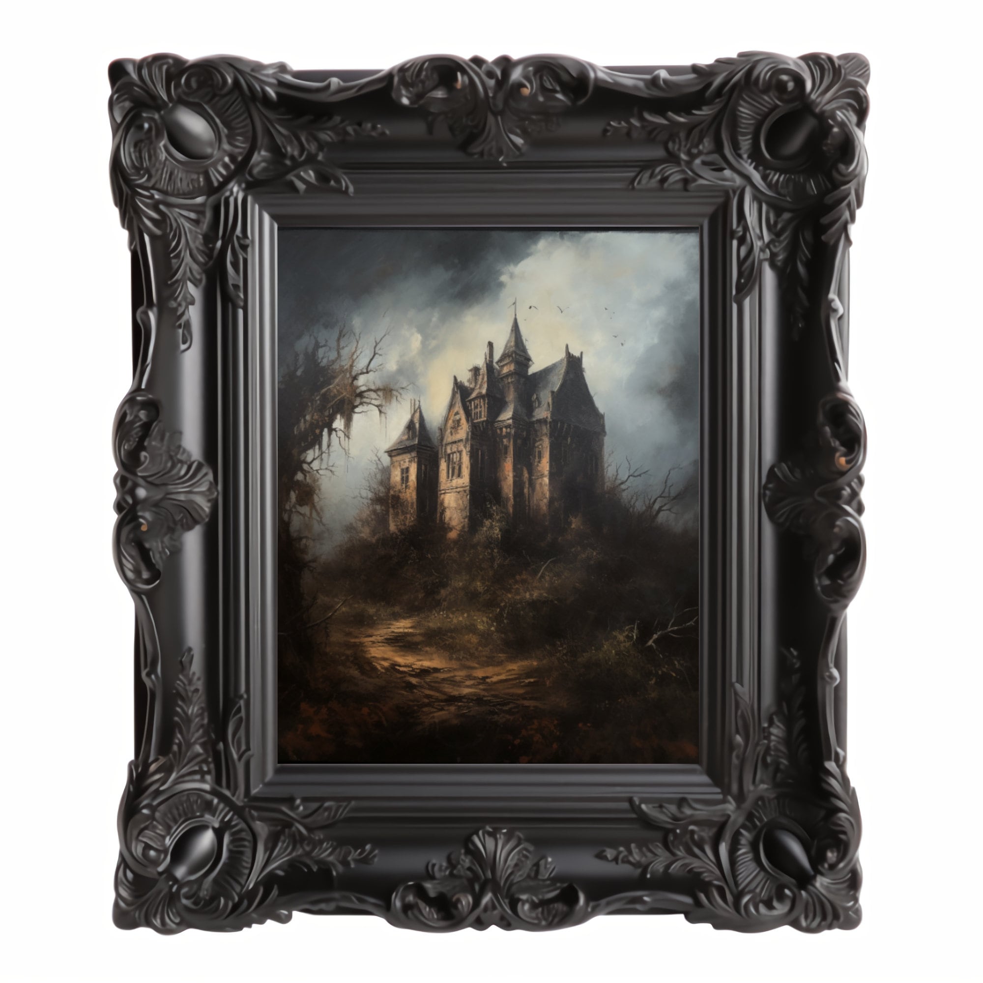 Gothic Mansion Cottagecore Wall Art, Dark & Moody Antique Aesthetic ...