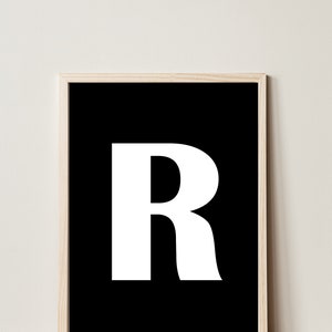Printable Letter R, Alphabet Poster, Typography Wall Art, Digital ...