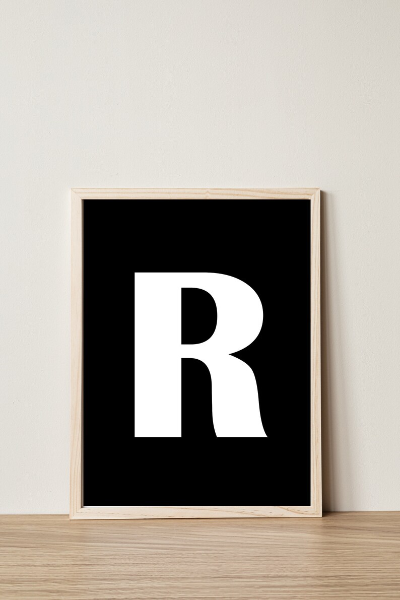 Printable Letter R, Alphabet Poster, Typography Wall Art, Digital ...