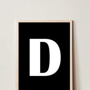 Printable Letter D, Alphabet Poster, Typography Wall Art, Digital ...