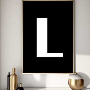 Printable Letter L, Alphabet Poster, Typography Wall Art, Digital ...