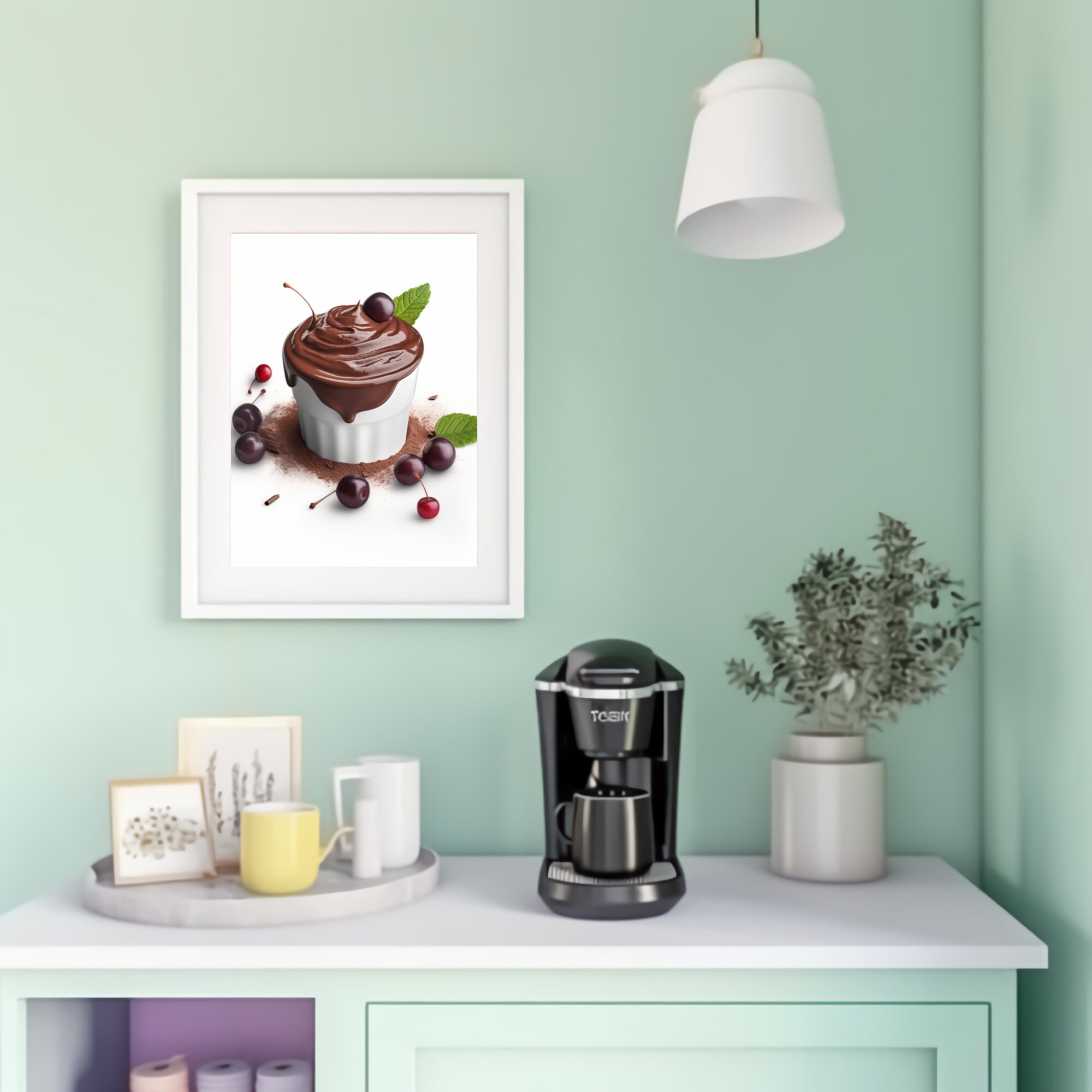Dessert Wall Art, Printable Poster, Chocolate Mousse Art, Kitchen Wall ...