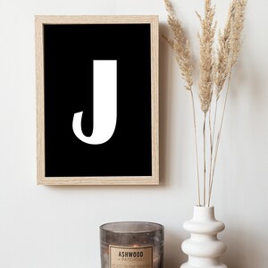 Printable Letter J, Alphabet Poster, Typography Wall Art, Digital ...