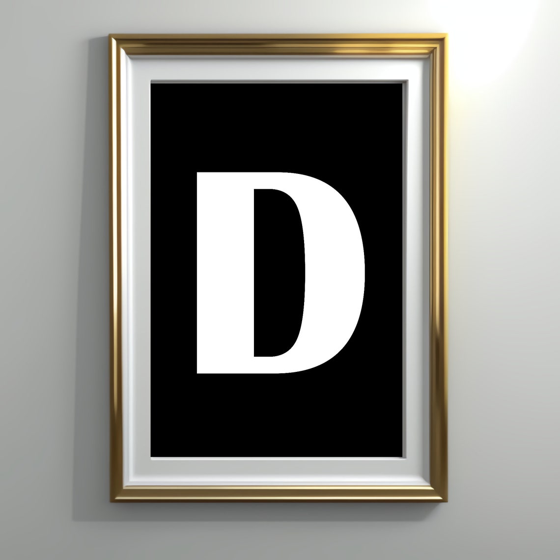 Printable Letter D, Alphabet Poster, Typography Wall Art, Digital ...