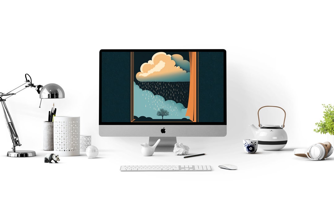 Minimalist Rain Cloud Computer Wallpaper - Computer/pc/macbook/laptop ...