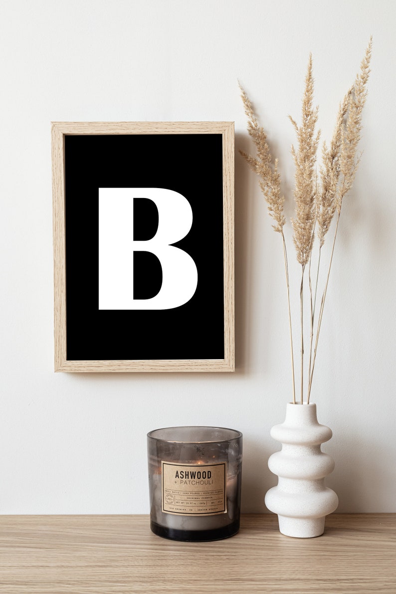 Printable Letter B, Alphabet Poster, Typography Wall Art, Digital ...