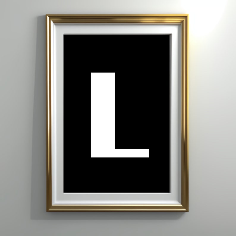 Printable Letter L, Alphabet Poster, Typography Wall Art, Digital ...