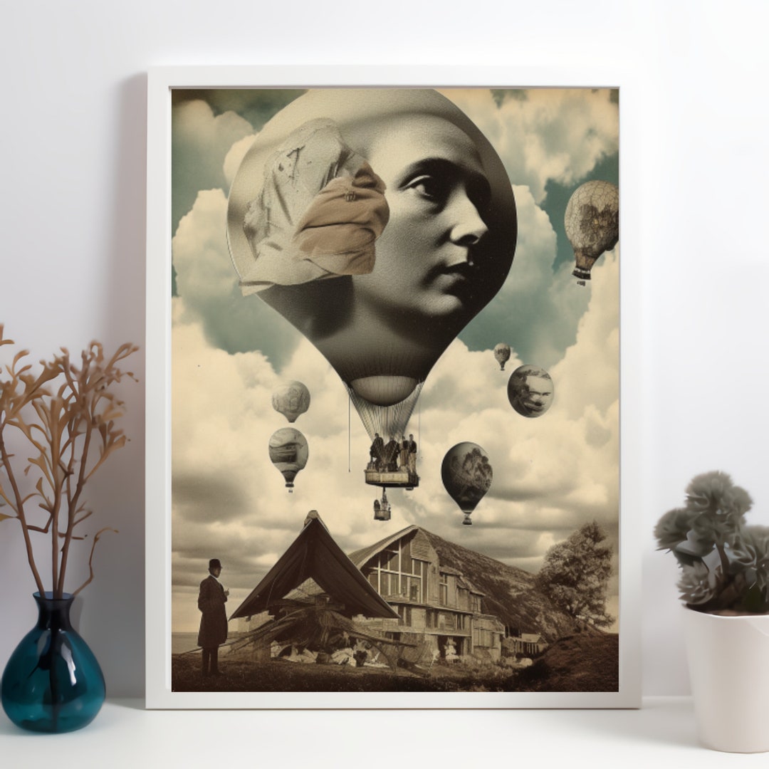 Collage Style Art Print, Digital Download, Surreal Countryside Theme ...