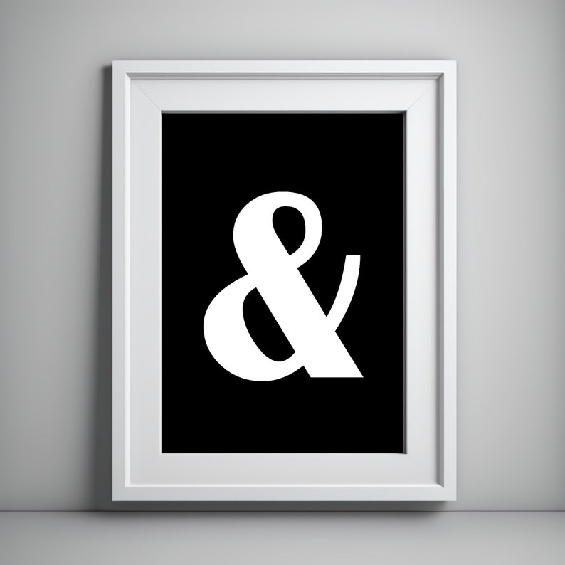 Printable Ampersand Symbol "&', Alphabet Poster, Typography and ...