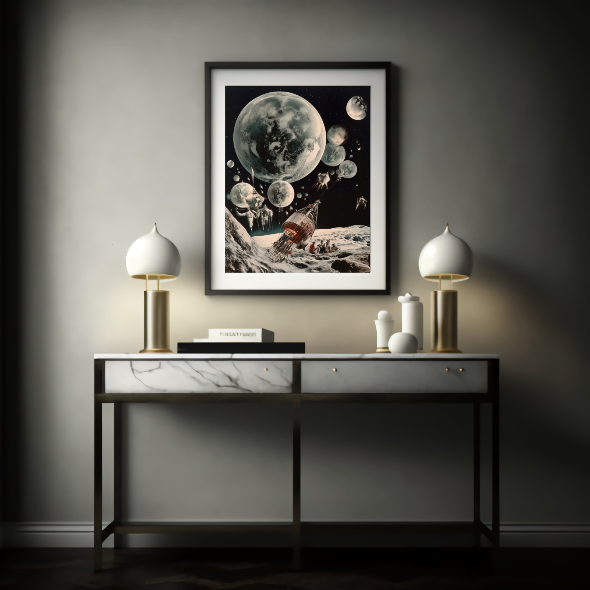 Sci Fi Wall Poster, Collage Style Art Print, Digital Download, Collage ...