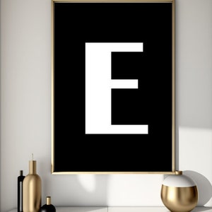 Printable Letter E, Alphabet Poster, Typography Wall Art, Digital ...