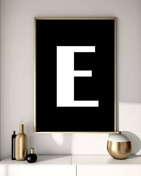 Printable Letter E, Alphabet Poster, Typography Wall Art, Digital ...