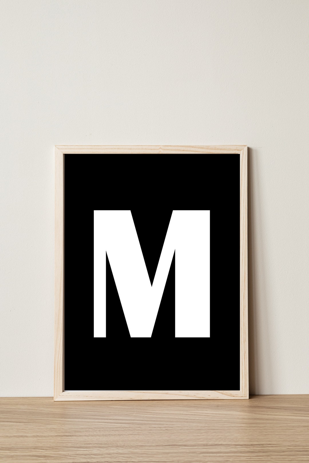 Printable Letter M, Alphabet Poster, Typography Wall Art, Digital ...