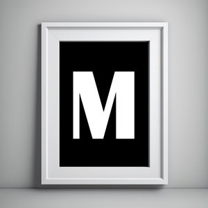 Printable Letter M, Alphabet Poster, Typography Wall Art, Digital ...