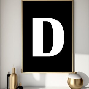 Printable Letter D, Alphabet Poster, Typography Wall Art, Digital ...
