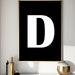 Printable Letter D, Alphabet Poster, Typography Wall Art, Digital ...