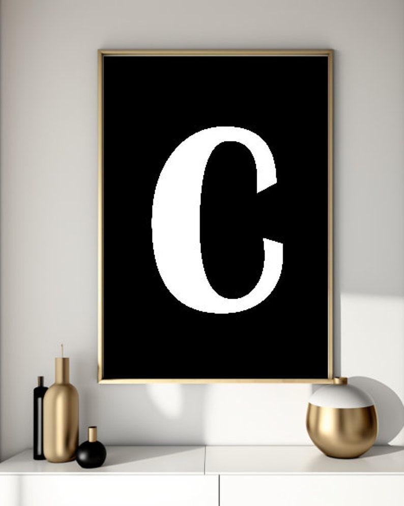 Printable Letter C, Alphabet Poster, Typography Wall Art, Digital ...