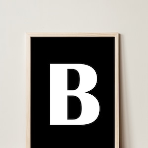 Printable Letter B, Alphabet Poster, Typography Wall Art, Digital ...