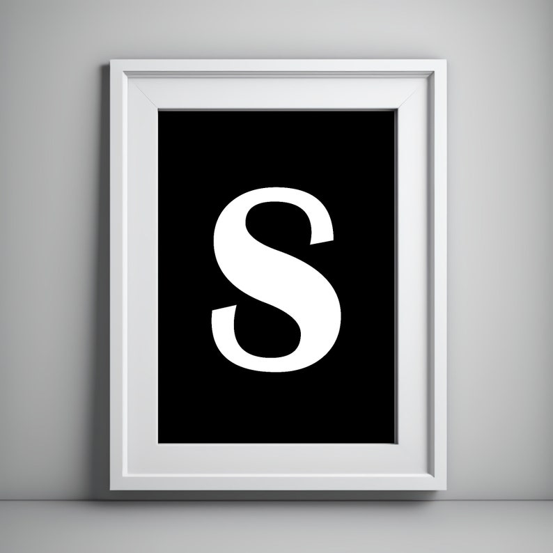 Printable Letter S, Alphabet Poster, Typography Wall Art, Digital ...