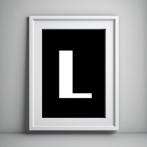 Printable Letter L, Alphabet Poster, Typography Wall Art, Digital ...
