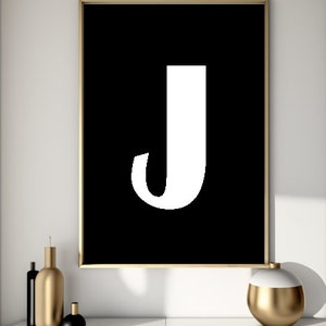 Printable Letter J, Alphabet Poster, Typography Wall Art, Digital ...