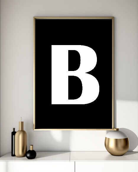 Printable Letter B, Alphabet Poster, Typography Wall Art, Digital ...