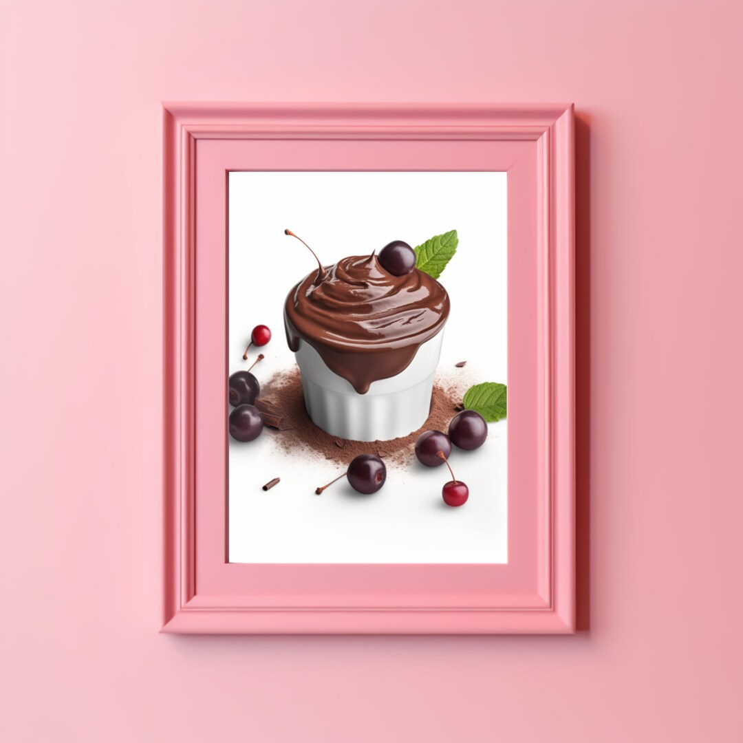 Dessert Wall Art, Printable Poster, Chocolate Mousse Art, Kitchen Wall ...
