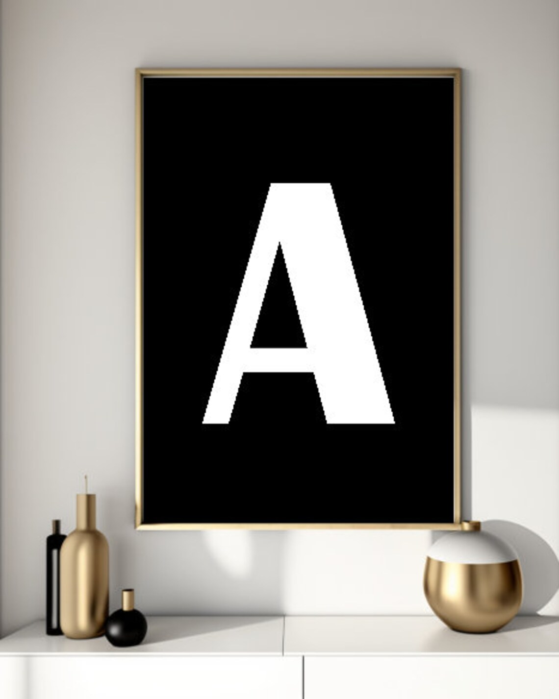 Printable Letter A, Alphabet Poster, Typography Wall Art, Digital ...