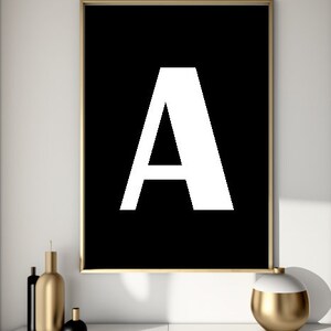 Printable Letter A, Alphabet Poster, Typography Wall Art, Digital ...