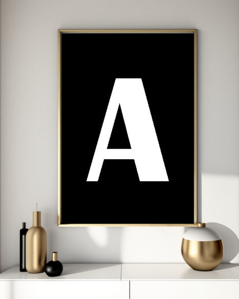 Printable Letter A Alphabet Poster Typography Wall Art - Etsy
