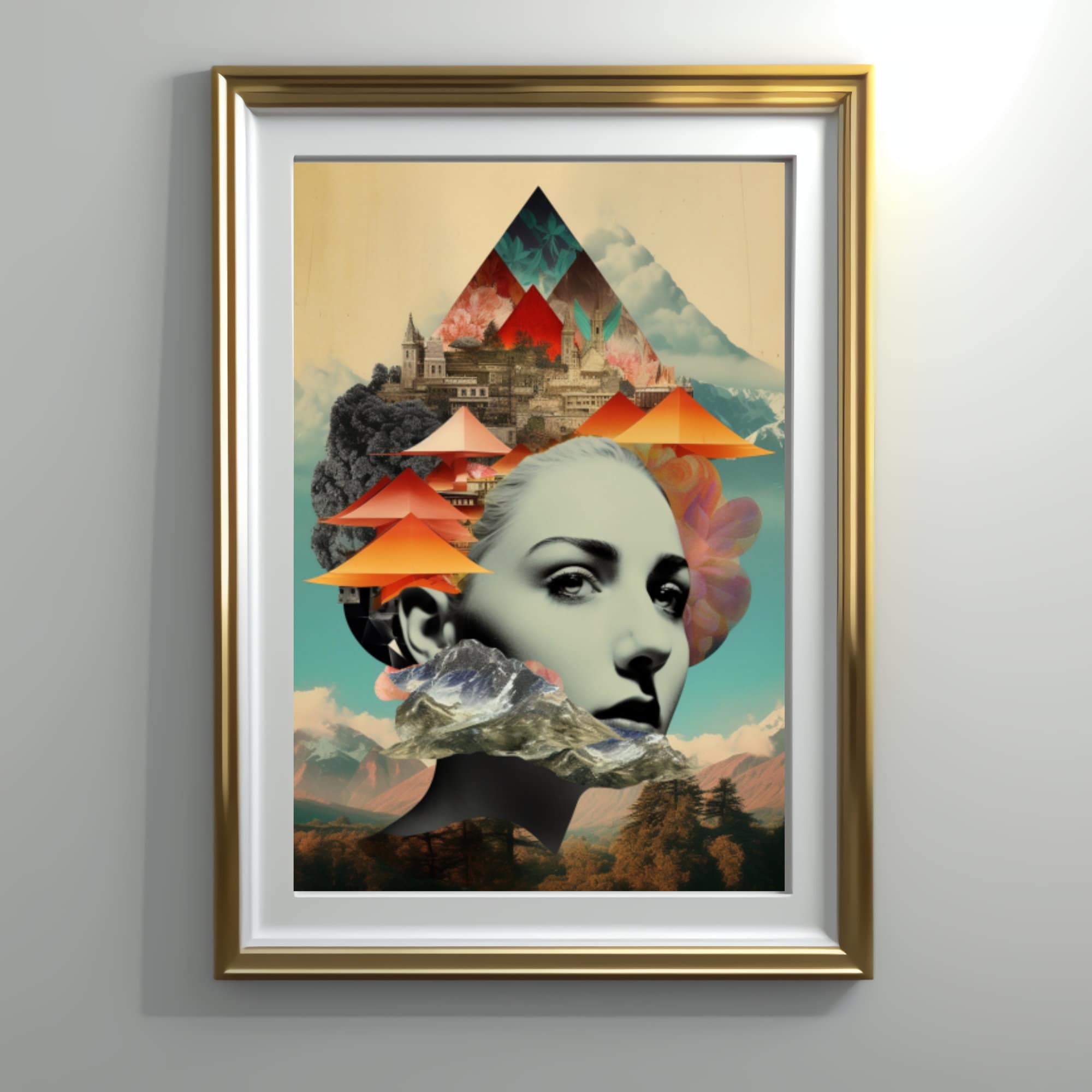 Surreal Collage Style Print, Digital Download, Surreal Fashion Wall Art ...