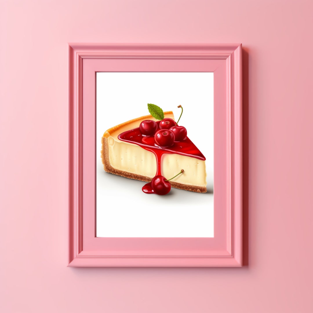 Dessert Wall Art, Printable Poster, Cheesecake Art, Kitchen Wall Decor ...