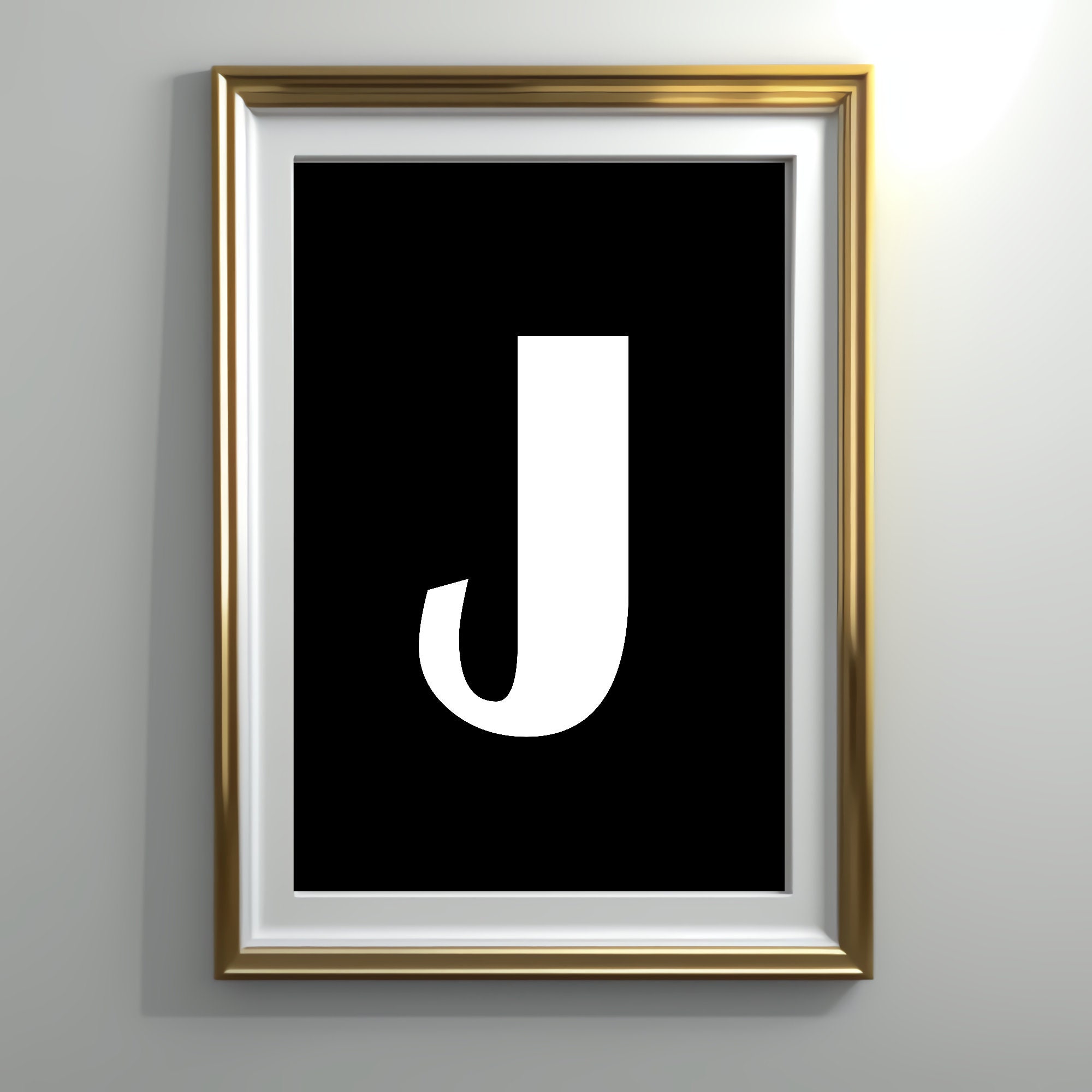 Letra J imprimible, cartel del alfabeto, arte de pared de tipografía ...