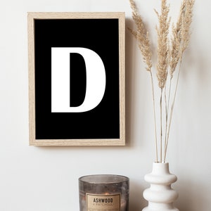 Printable Letter D, Alphabet Poster, Typography Wall Art, Digital ...