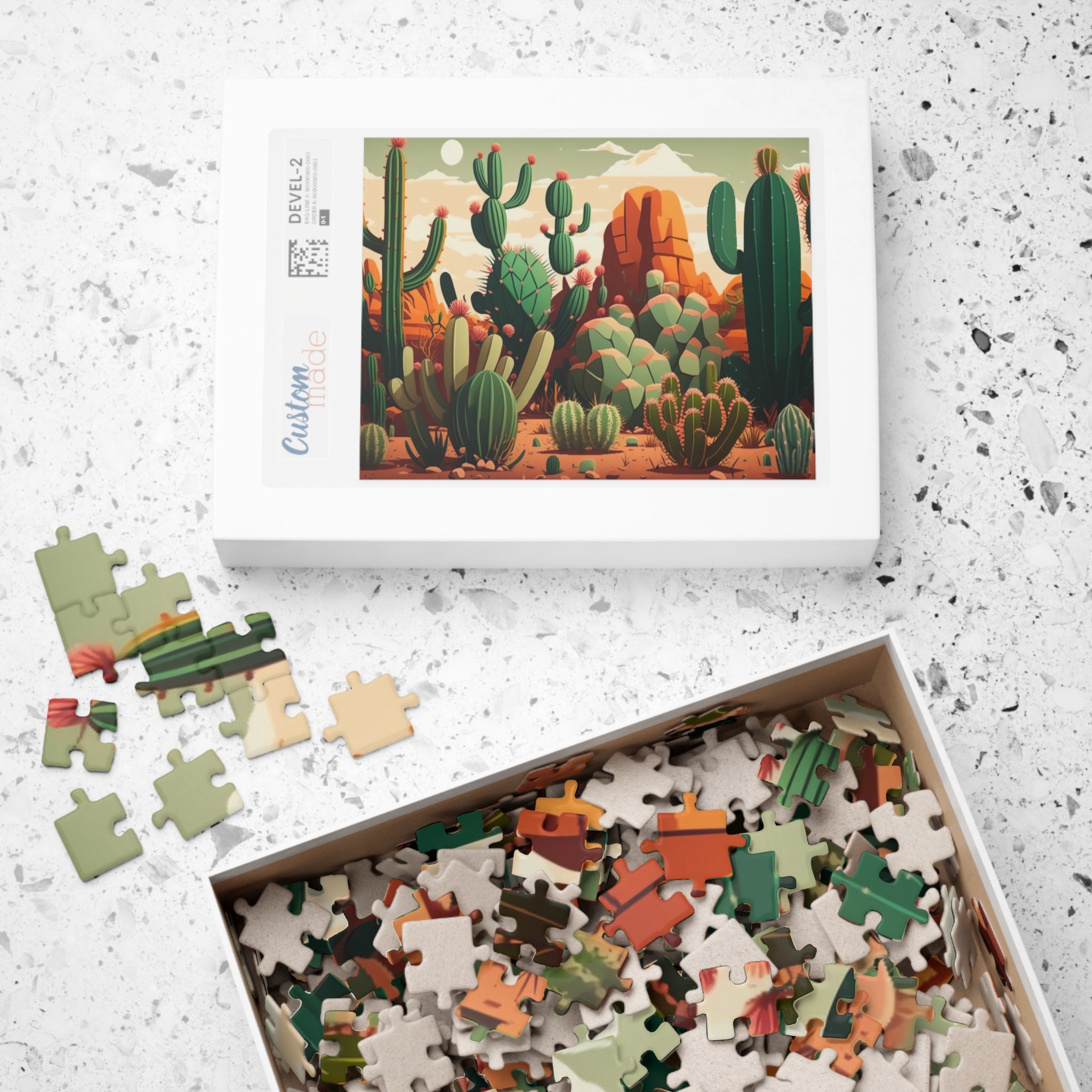 Cute Cactus Jigsaw Puzzle in 500 or 1000 Pieces Summer Desert - Etsy