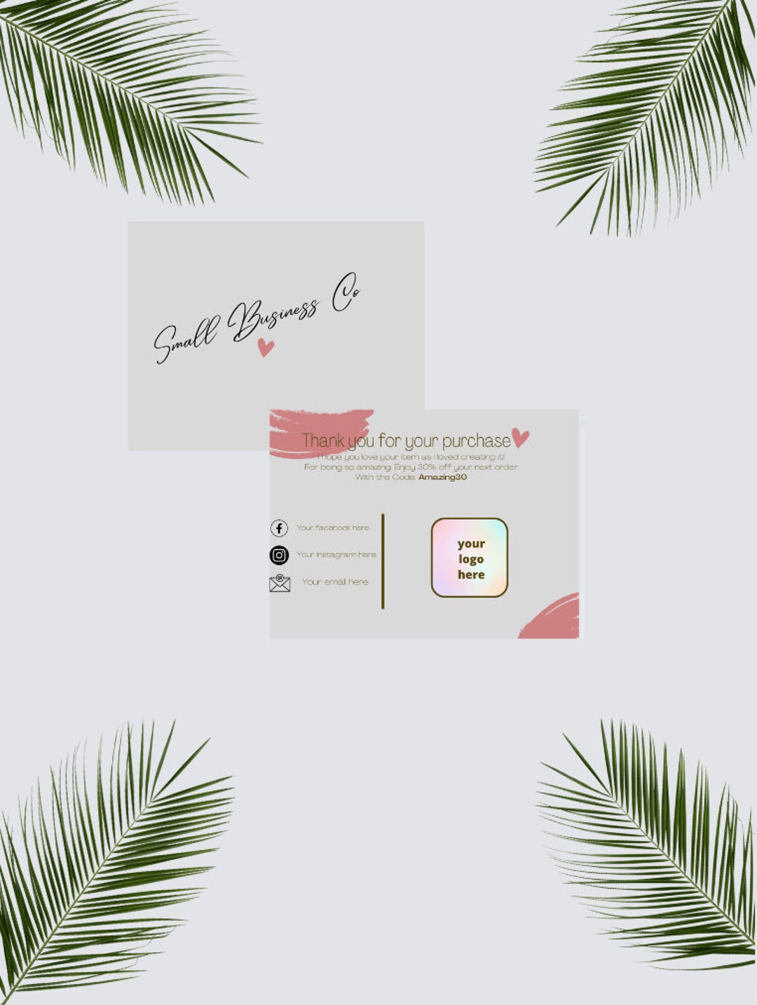 Modern and Unique Digital Thank You Card. - Etsy