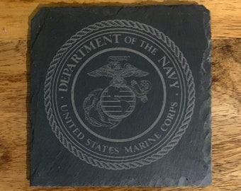 Marine Corps Slate Coasters - Etsy
