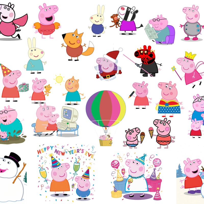 Peppa Pig Stickers - Etsy